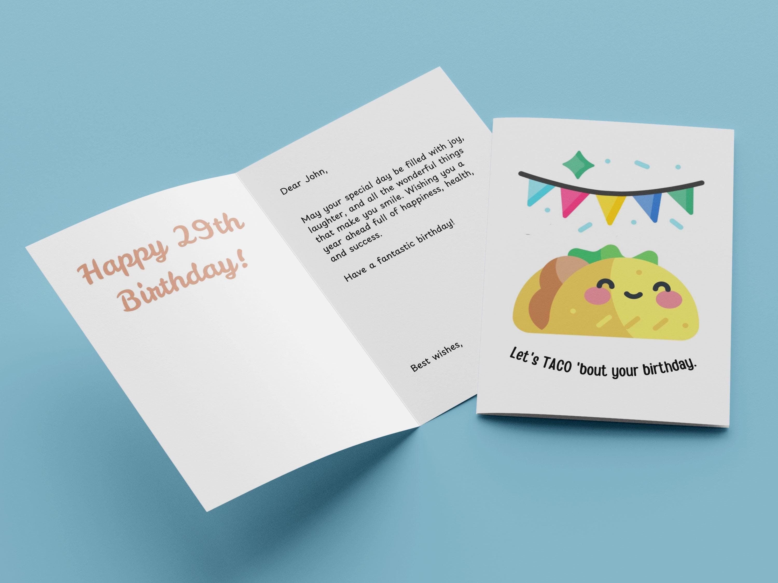 10 Printable Funny Birthday Card Templates | Witty and Punny Greeting ...