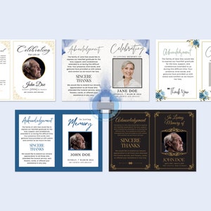 20 Editable Funeral Program Templates Bundle | Customizable Obituary ...