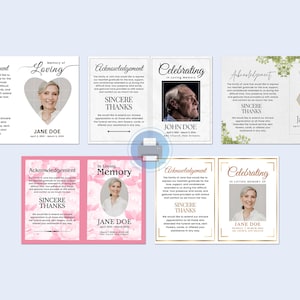 20 Editable Funeral Program Templates Bundle | Customizable Obituary ...
