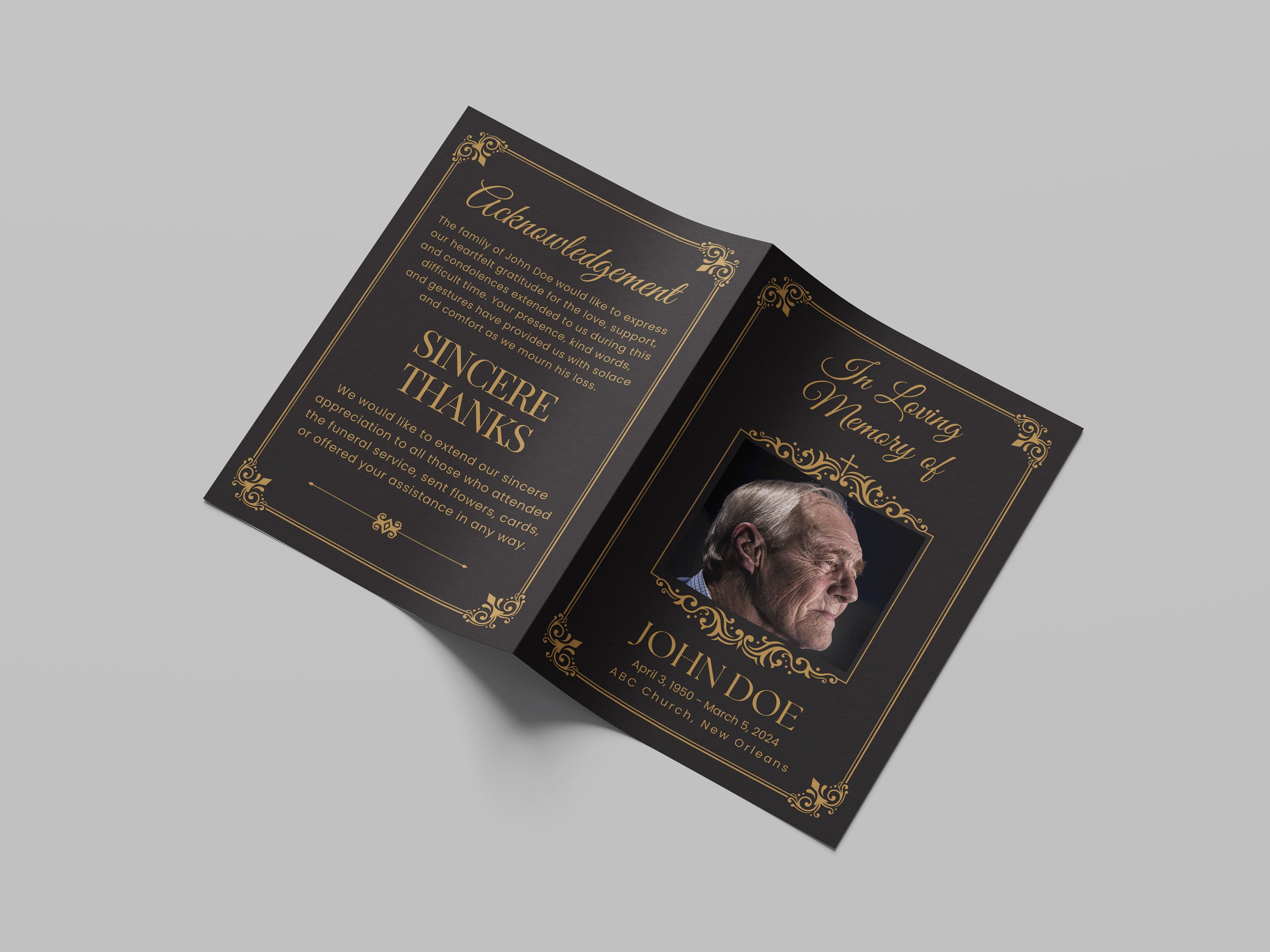 20 Editable Funeral Program Templates Bundle | Customizable Obituary ...