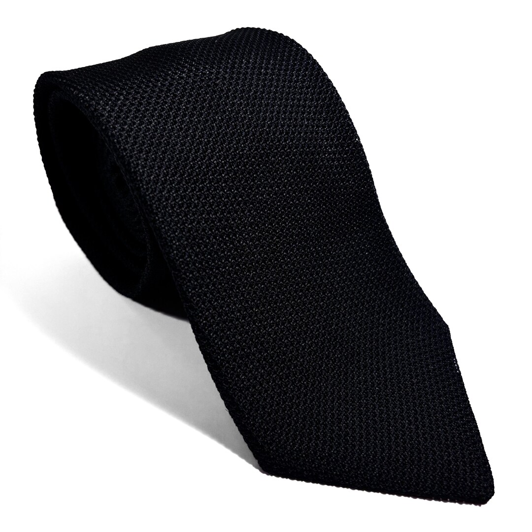 Black Silk Grenadine Tie (garza Fina) Handmade in Italy - Etsy