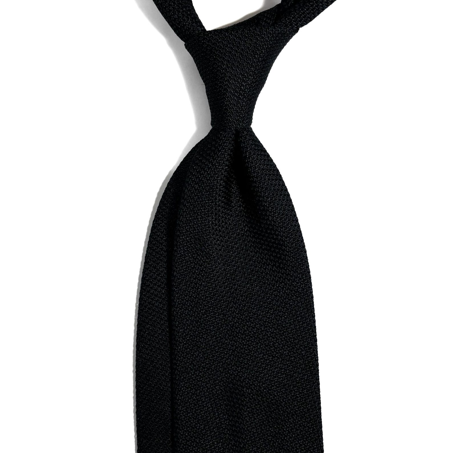 Black Silk Grenadine Tie (garza Fina) Handmade in Italy - Etsy