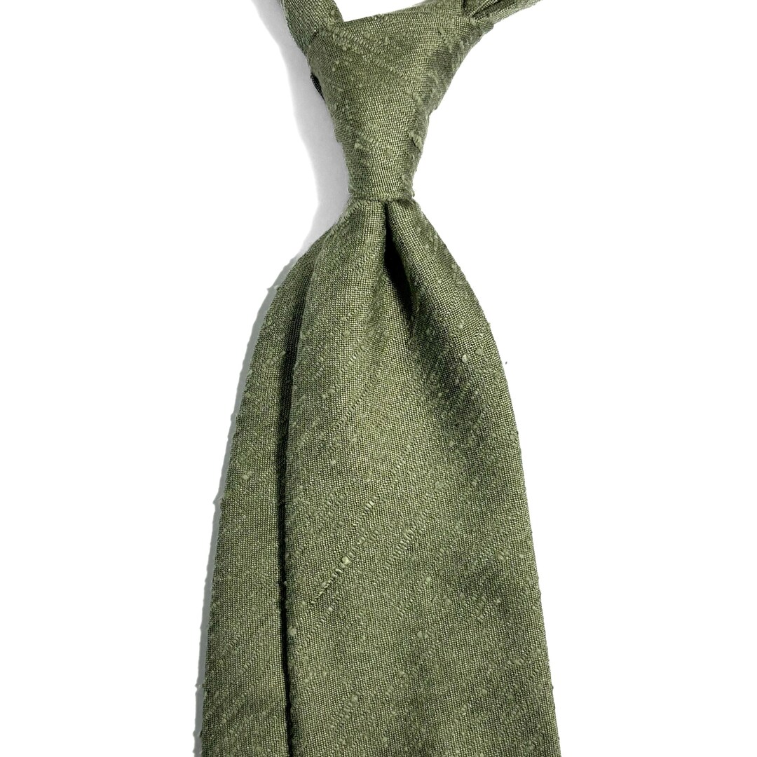 Untipped Sage Green Silk Shantung Tie (handmade in Italy) - Etsy