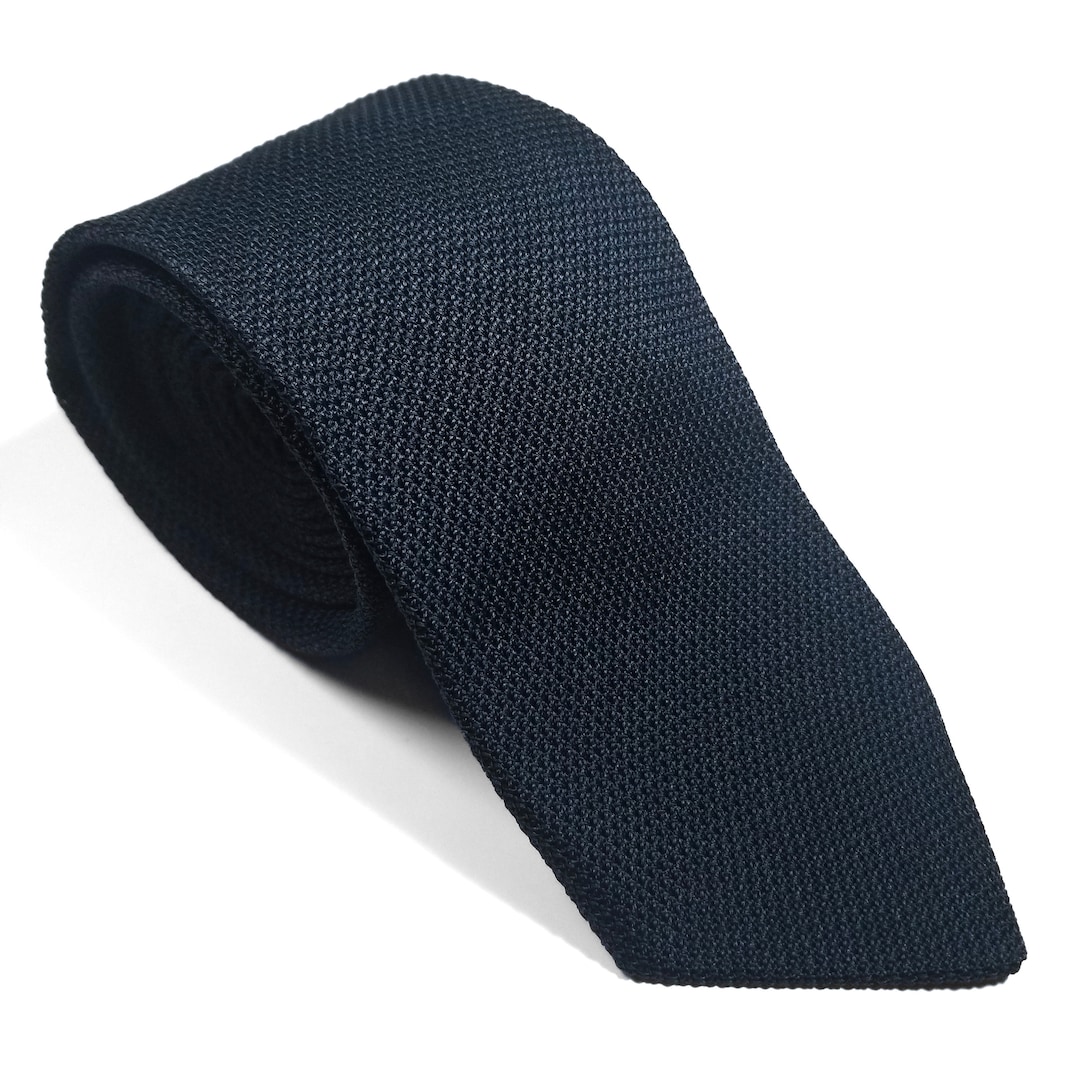 Navy Blue Silk Grenadine Tie garza Fina Handmade in Italy - Etsy