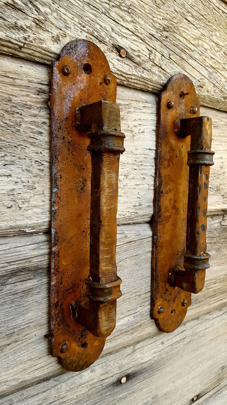Garage Door Handles | Rusted Iron Finish - Etsy