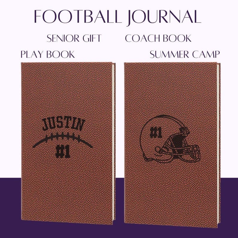 Personalized Leather Football Journal Custom Coach Gift Team Playbook ...