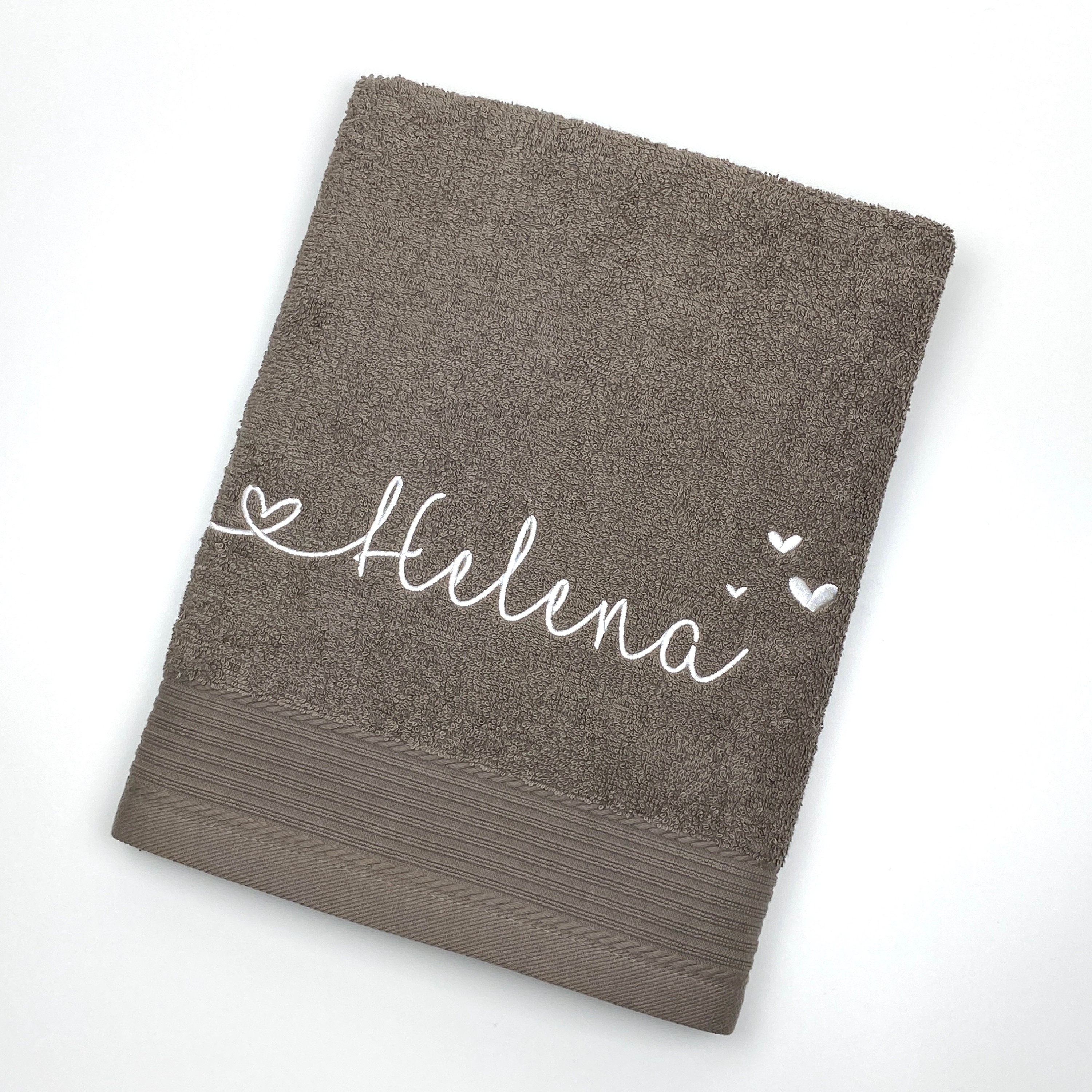Handtuch Mit Namen Und Herzen Handtuch Personalisiert Badetuch Mit ...