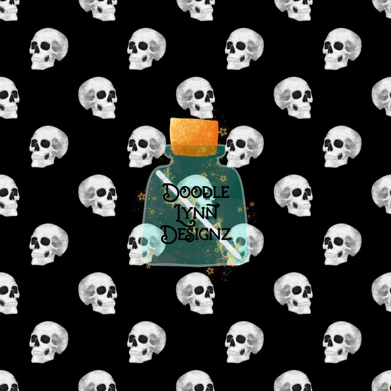 Skull Seamless Repeating Pattern, Watercolor Skull Digital File - Etsy