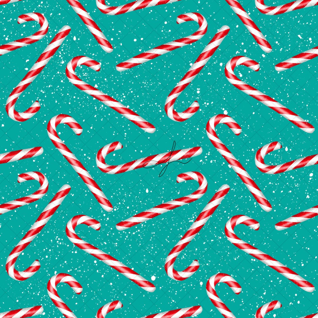 Candy Cane Seamless Repeating Pattern - Etsy