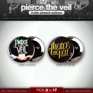 Pierce the Veil Pins, PTV Pins, Pop Punk Pins, Pop Punk Buttons, Band Pins, Selfish Machines ...