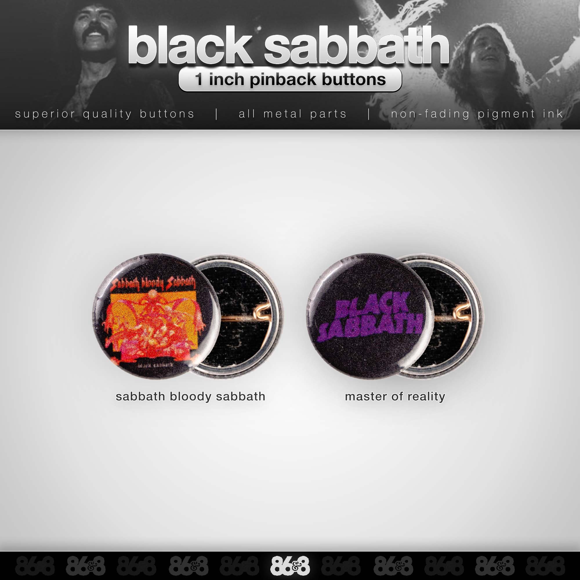 Black Sabbath Pins Heavy Metal Buttons Heavy Metal Pins - Etsy