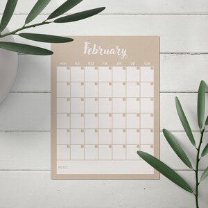 Monthly Calendar | Yearly Calendar | Printable Digital File | Blank ...