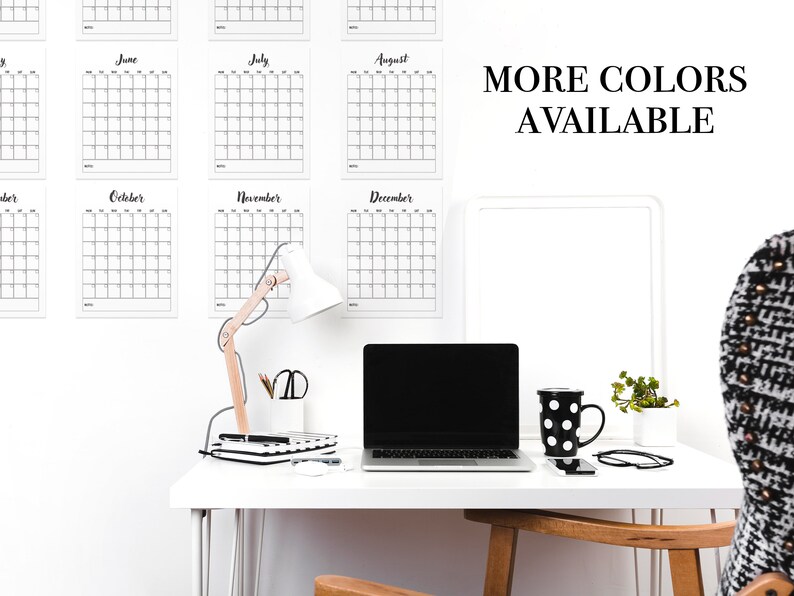 Monthly Calendar | Yearly Calendar | Printable Digital File | Blank ...