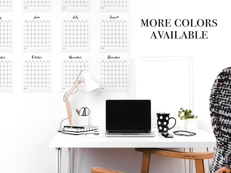 Monthly Calendar | Yearly Calendar | Printable Digital File | Blank ...