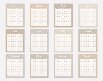 Monthly Calendar | Yearly Calendar | Printable Digital File | Blank ...