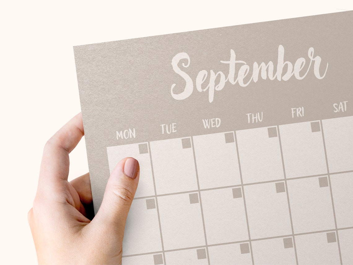 Monthly Calendar Yearly Calendar Printable Digital File Blank Calendar ...