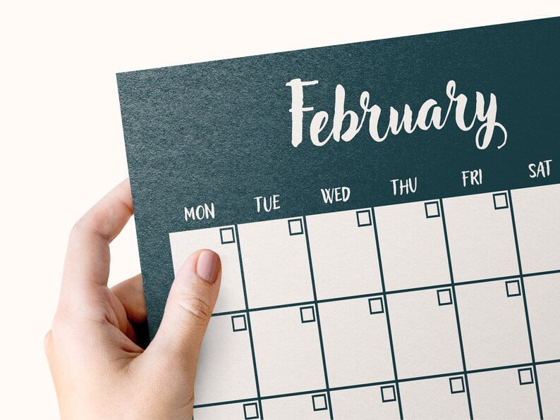 Monthly Calendar | Yearly Calendar | Printable Digital File | Blank ...