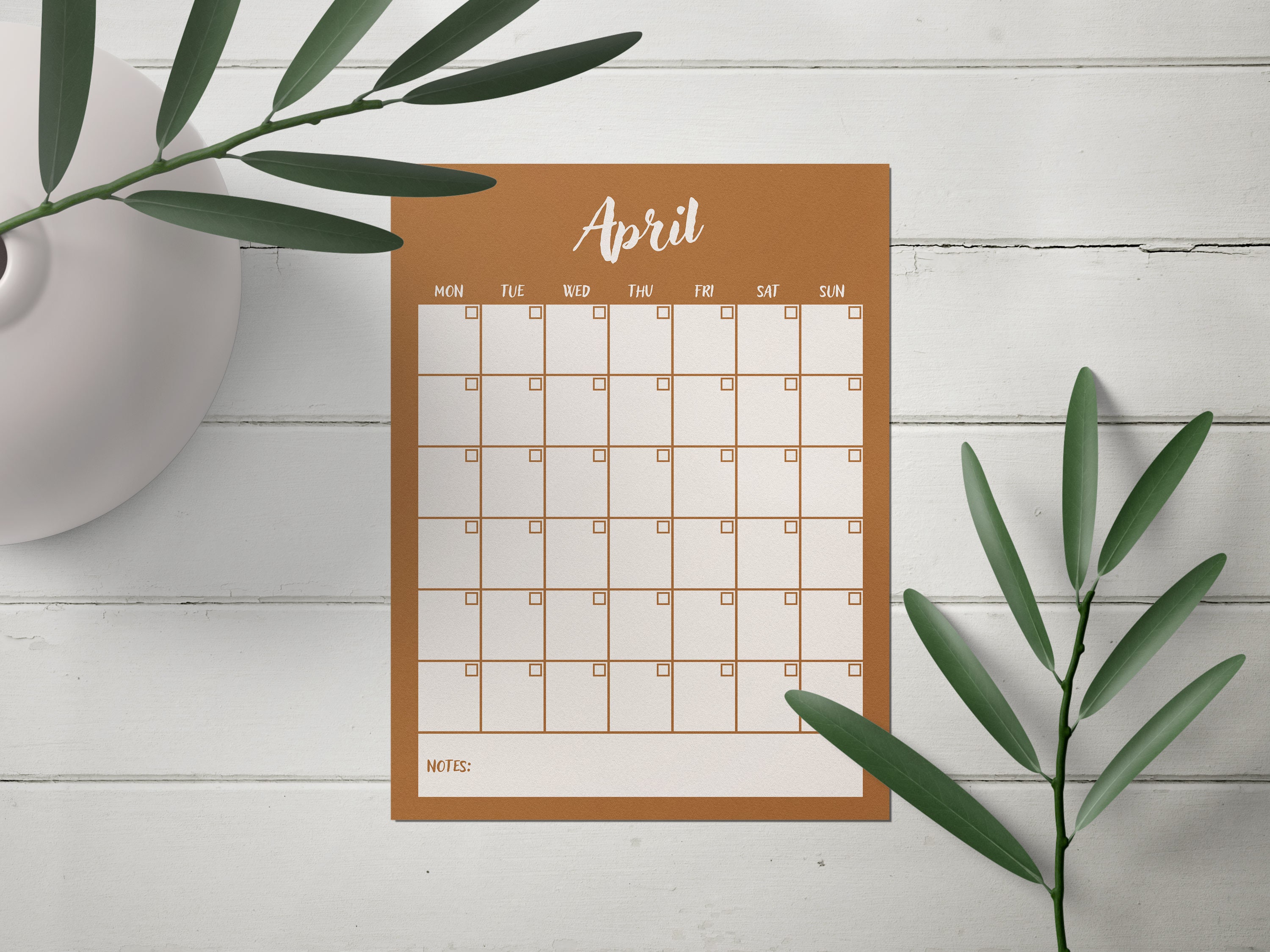 Monthly Calendar | Yearly Calendar | Printable Digital File | Blank ...