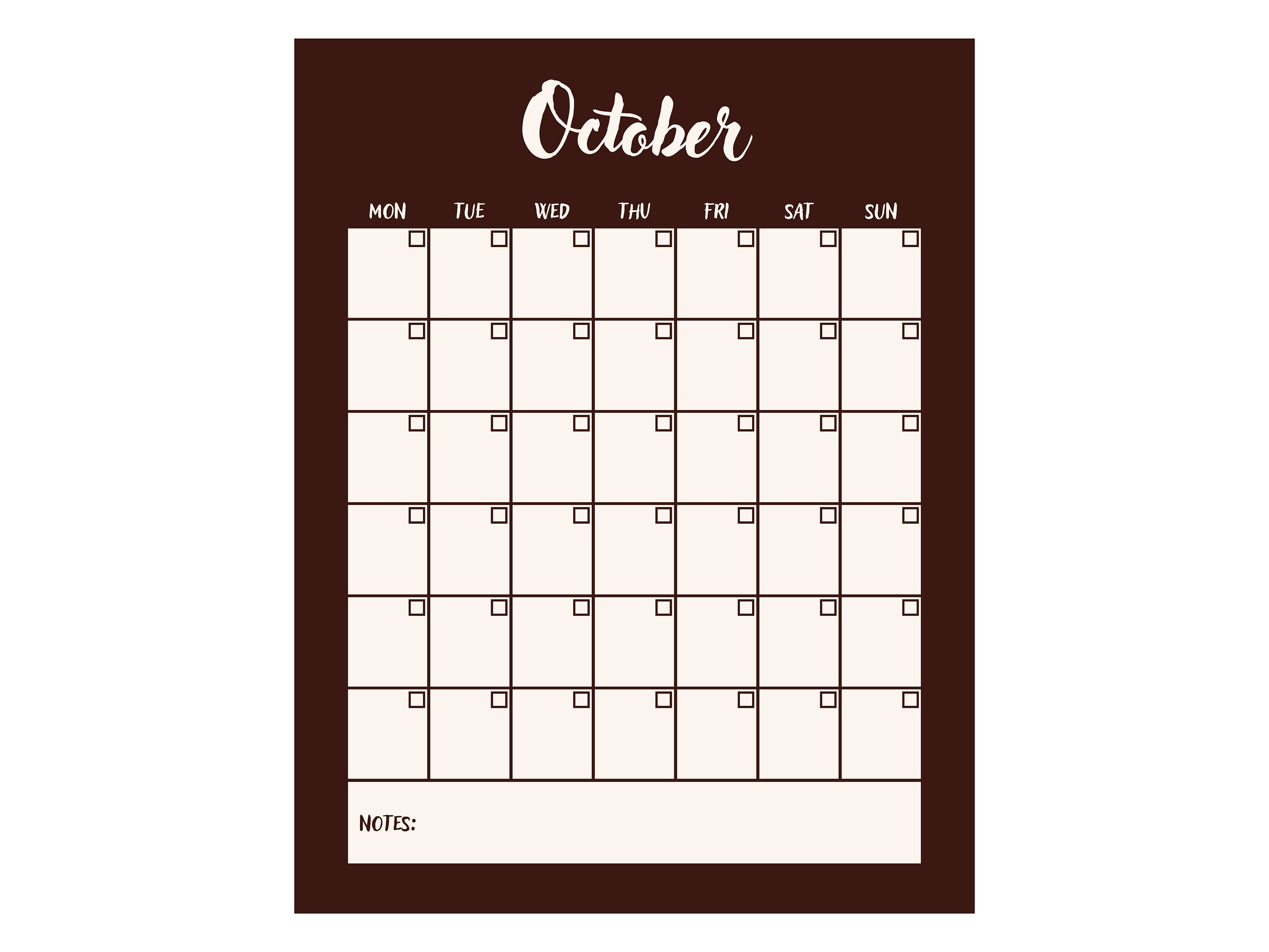 Monthly Calendar | Yearly Calendar | Printable Digital File | Blank ...