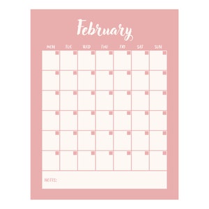 Monthly Calendar | Yearly Calendar | Printable Digital File | Blank ...