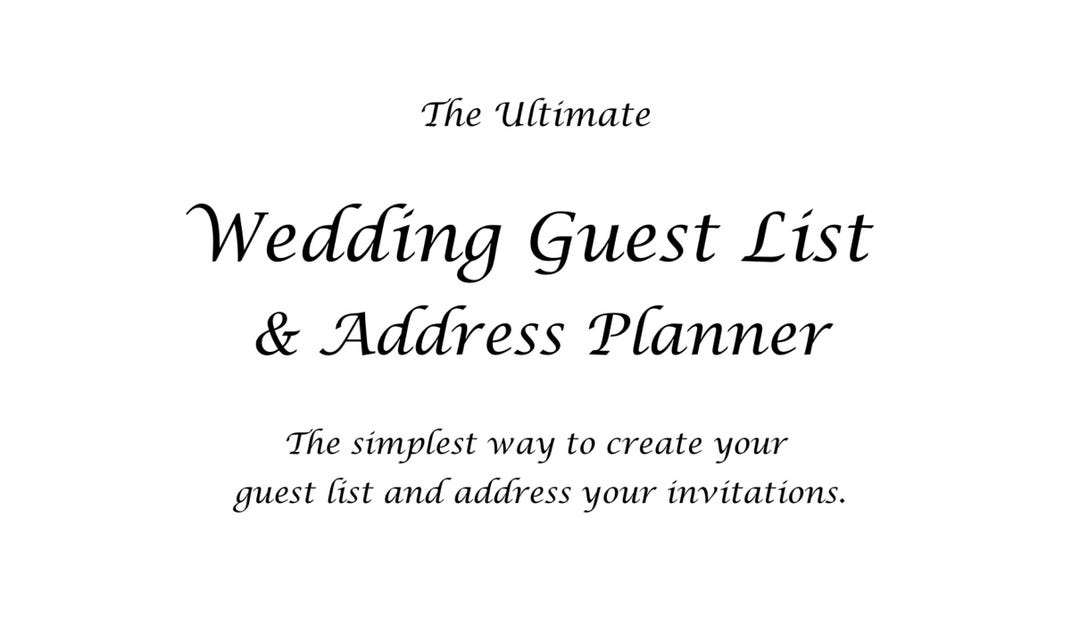 The Ultimate Wedding Guest List & Address Planner - Etsy