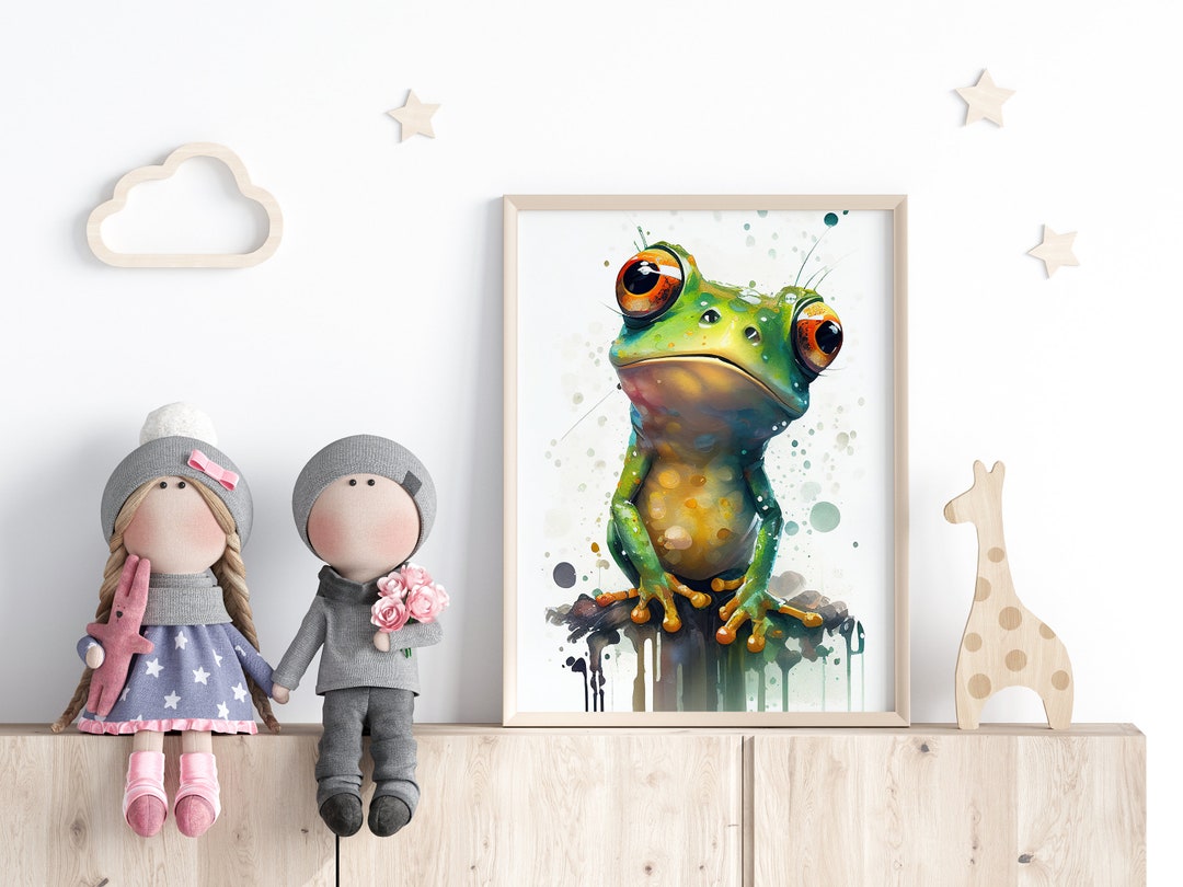 Nursery Wall Art Frog | Nursery Printable Wall Art| Cute Frog | Kids ...
