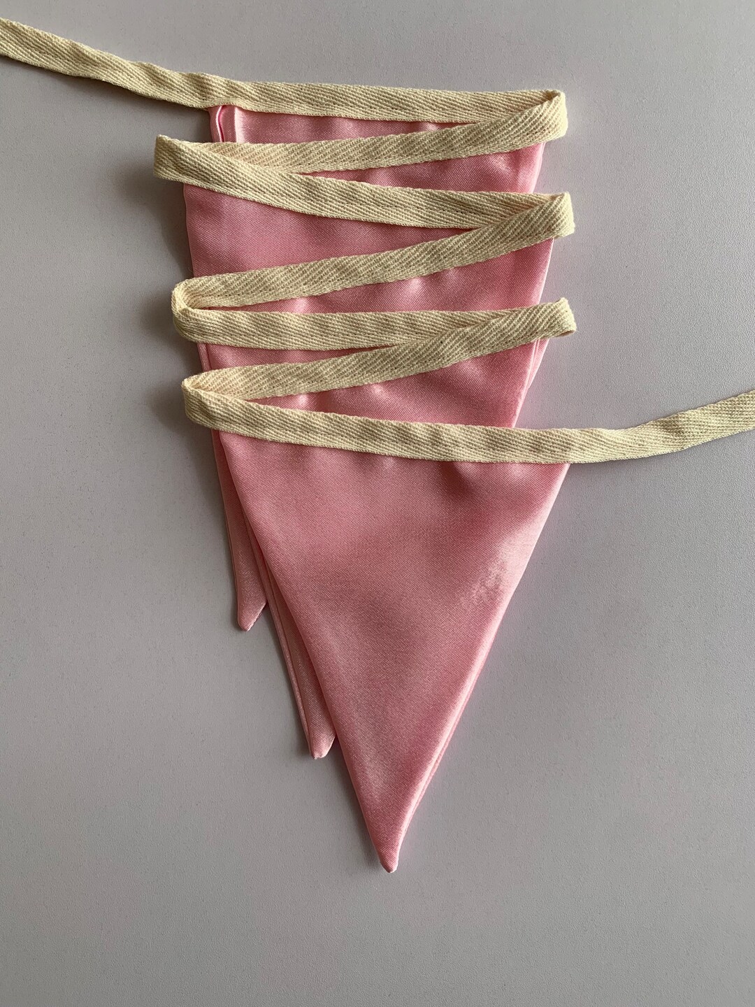 Satin Fabric Pink Bunting Flags for Baby Shower Party Girl - Etsy