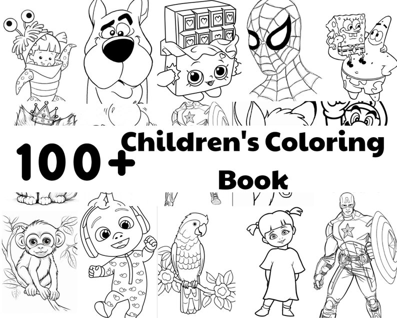 100 Easy Coloring Pages for Kids, Preschool Kids Coloring Book Pages ...