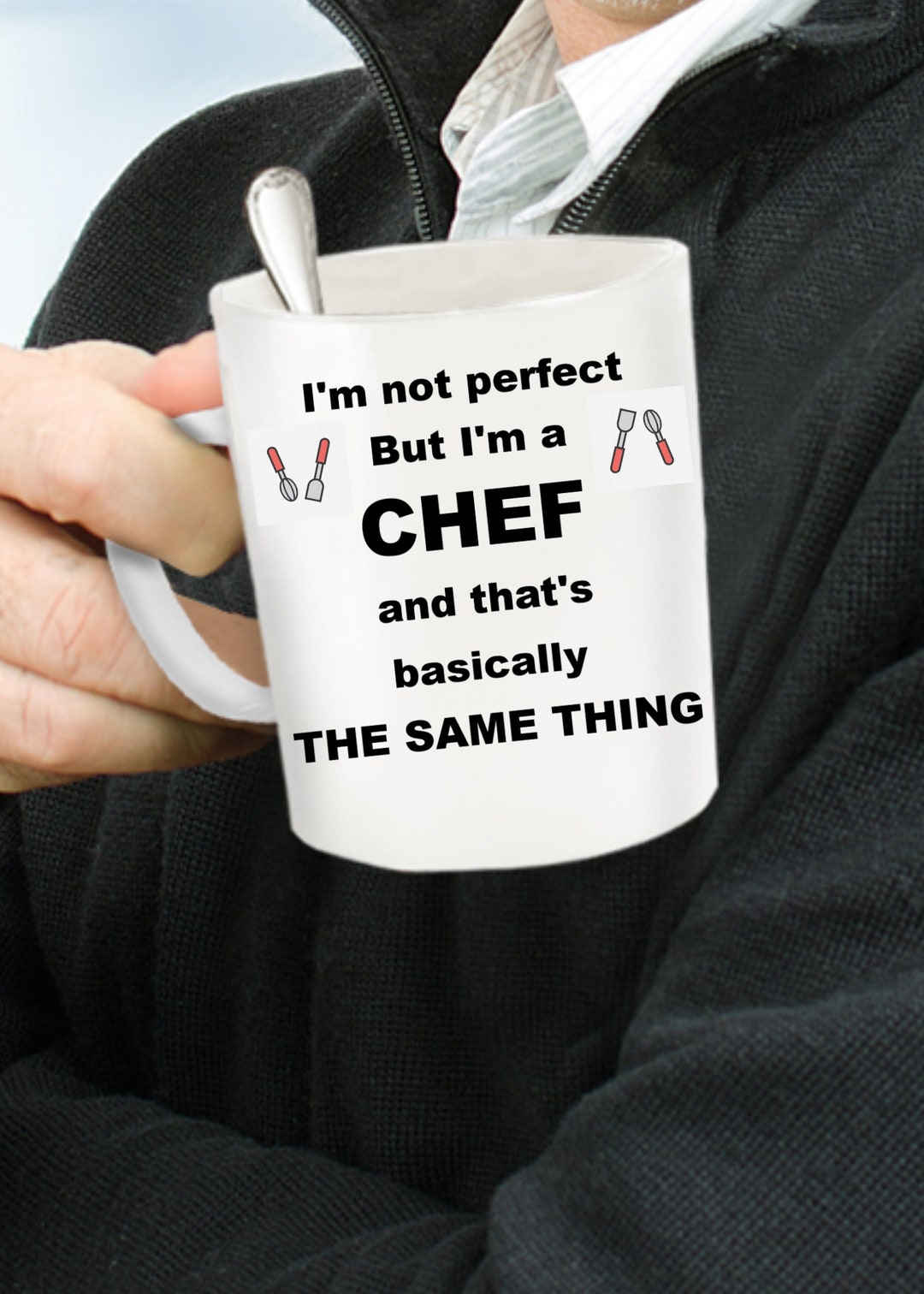 Chef Gifts, Funny Chef Gifts, Funny Sarcastic Mugs, I'm Not Perfect but ...