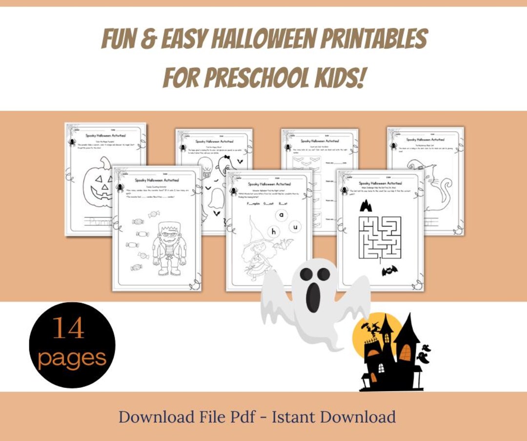 Halloween Fun Worksheets for Kids – Printable & Ready to Go! - Etsy