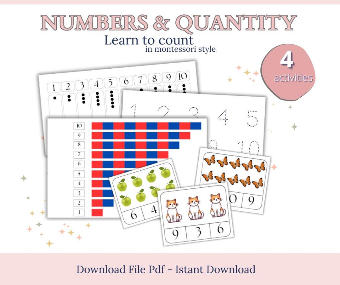 Numbers and Quantity Montessori-inspired Activity - Etsy