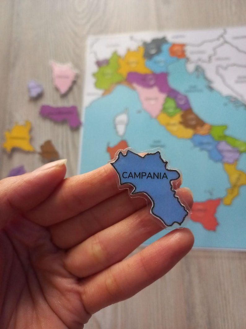 Montessori Map of Italy - Sensory Puzzle With Velcro for Kids ...
