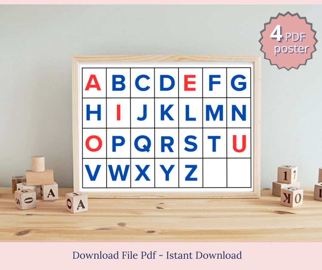 Cursive Alphabet Capital Letters Lower Case Montessori - Etsy