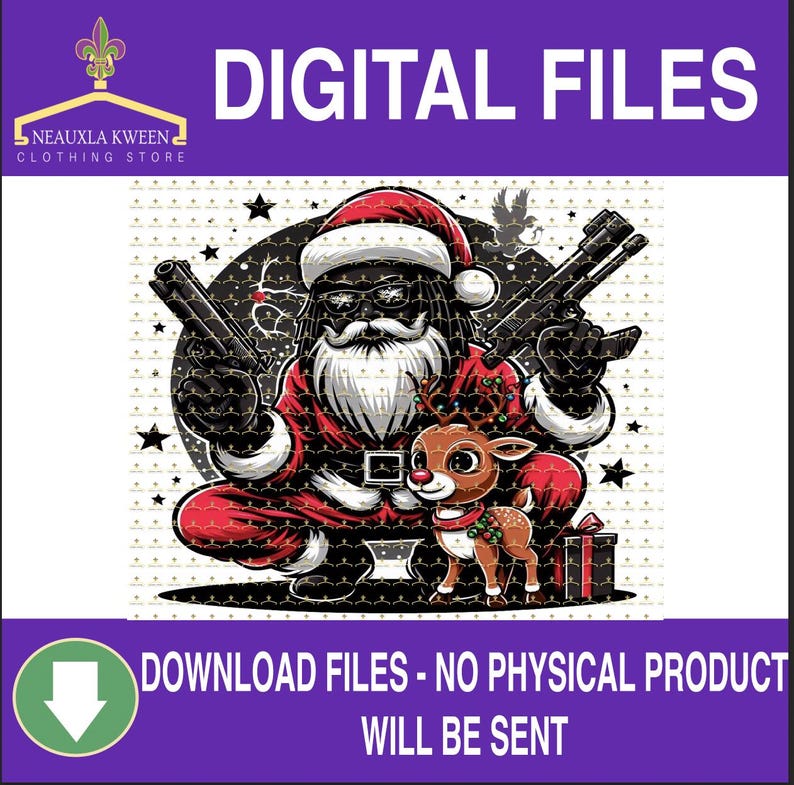 Black Gangsta Santa Claus Black Christmas PNG Digital File for T-shirts ...