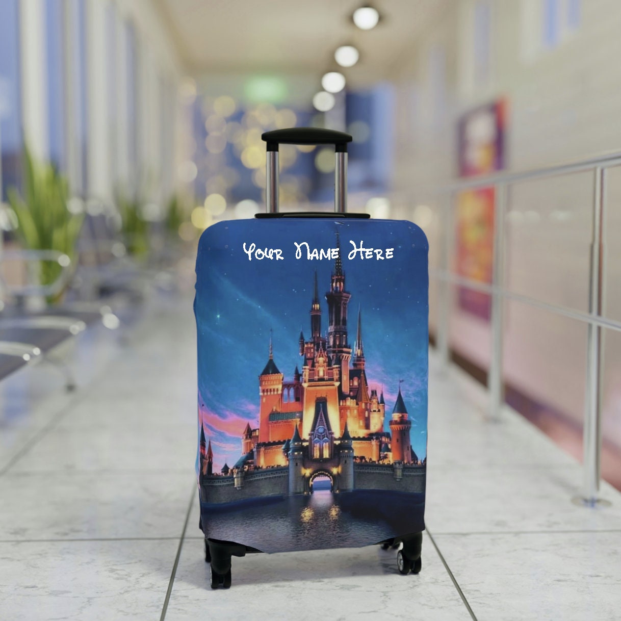 Personalized Disney Castle Luggage Cover - Etsy