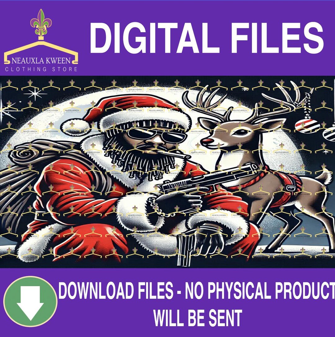 Black Gangsta Santa Claus Black Christmas Black Holiday PNG Digital ...