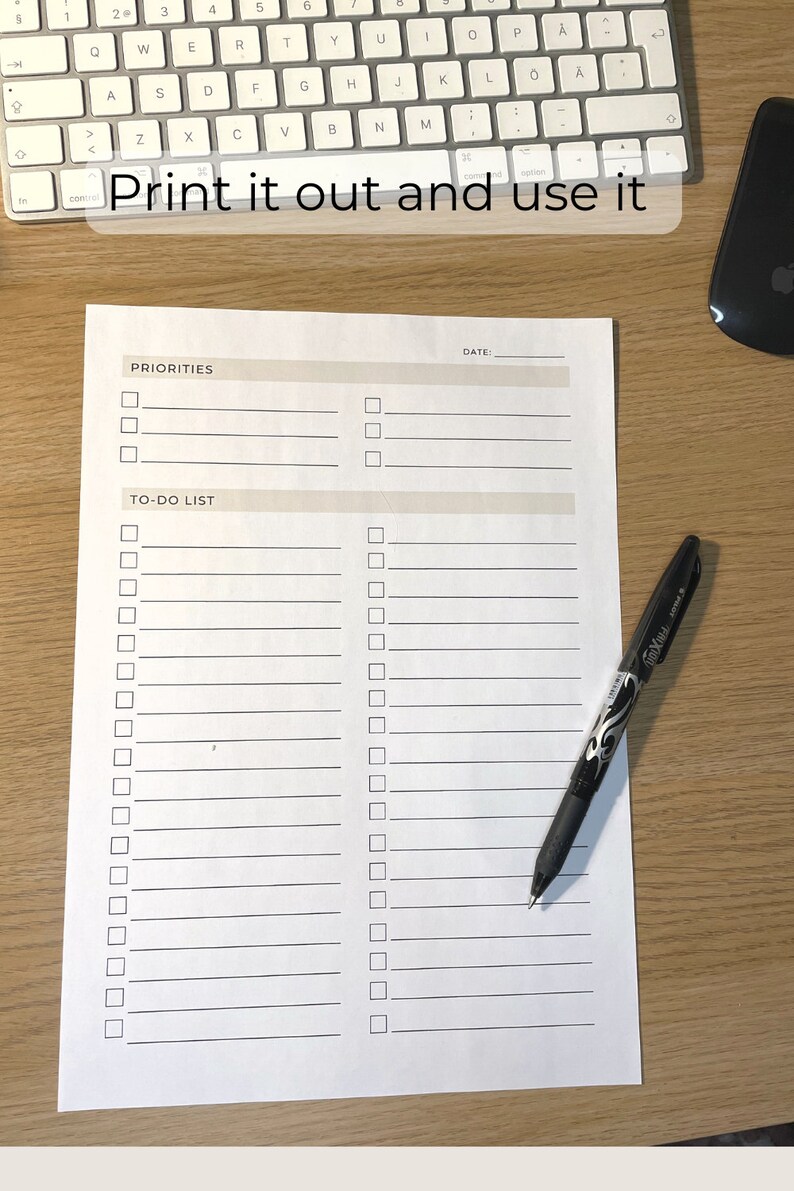 Printable to Do List | Daily, Weekly To-do Pdf Planner Checklist | A4 ...