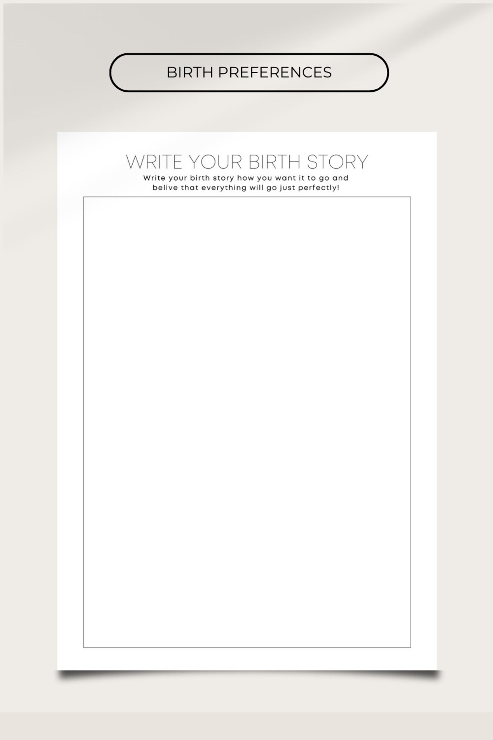 Birth Plan Template | Printable Birth Plan and Checklist - Etsy