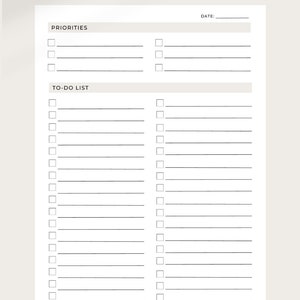 Printable to Do List | Daily, Weekly To-do Pdf Planner Checklist | A4 ...