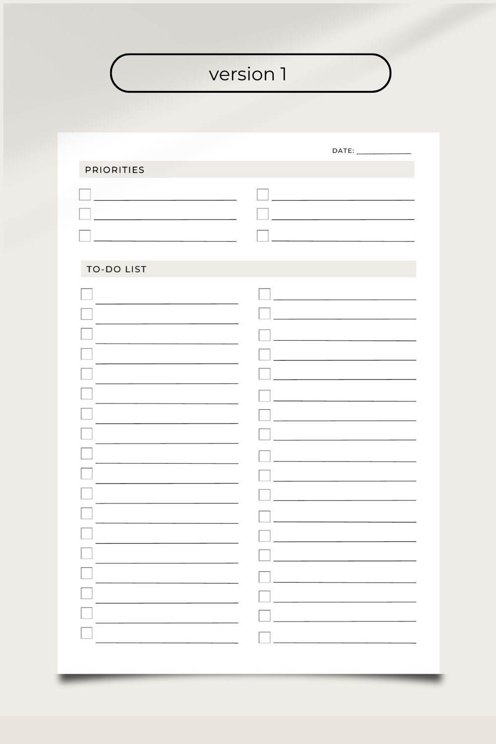 Printable to Do List | Daily, Weekly To-do Pdf Planner Checklist | A4 ...