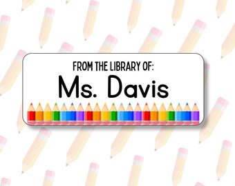 Teacher Labels Teacher Name Book Labels Personalized - Etsy