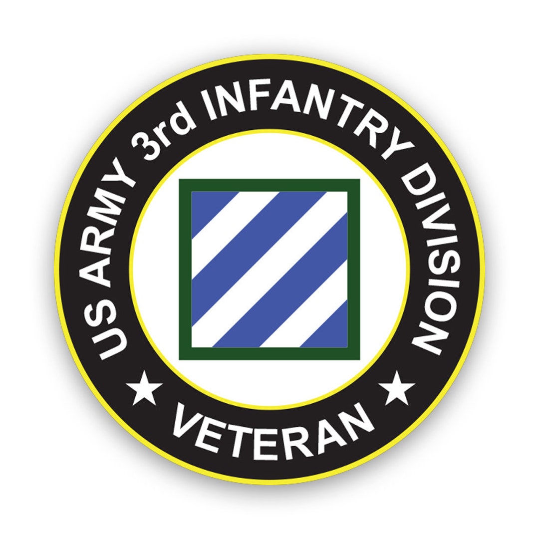 US Army 3rd Infantry Division Veteran Patch Sticker - Decal - American ...