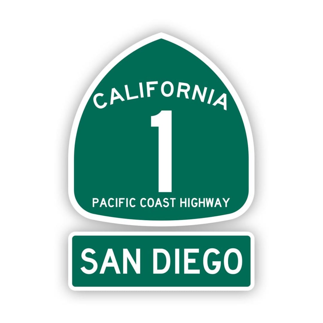 PCH 1 San Diego Sign Sticker - Decal - American Made - UV Protected ...