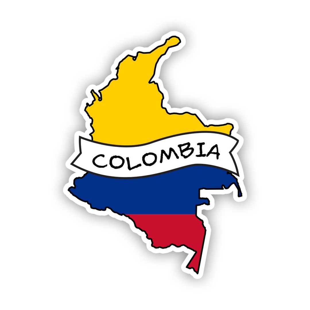 Colombian Shaped Colombia Flag Sticker - Decal - American Made - UV ...