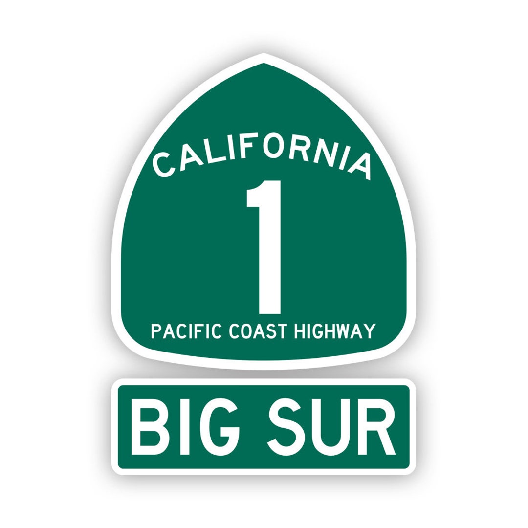 PCH 1 Big Sur Sign Sticker - Decal - American Made - UV Protected - Pch1 Pacific Coast Highway ...