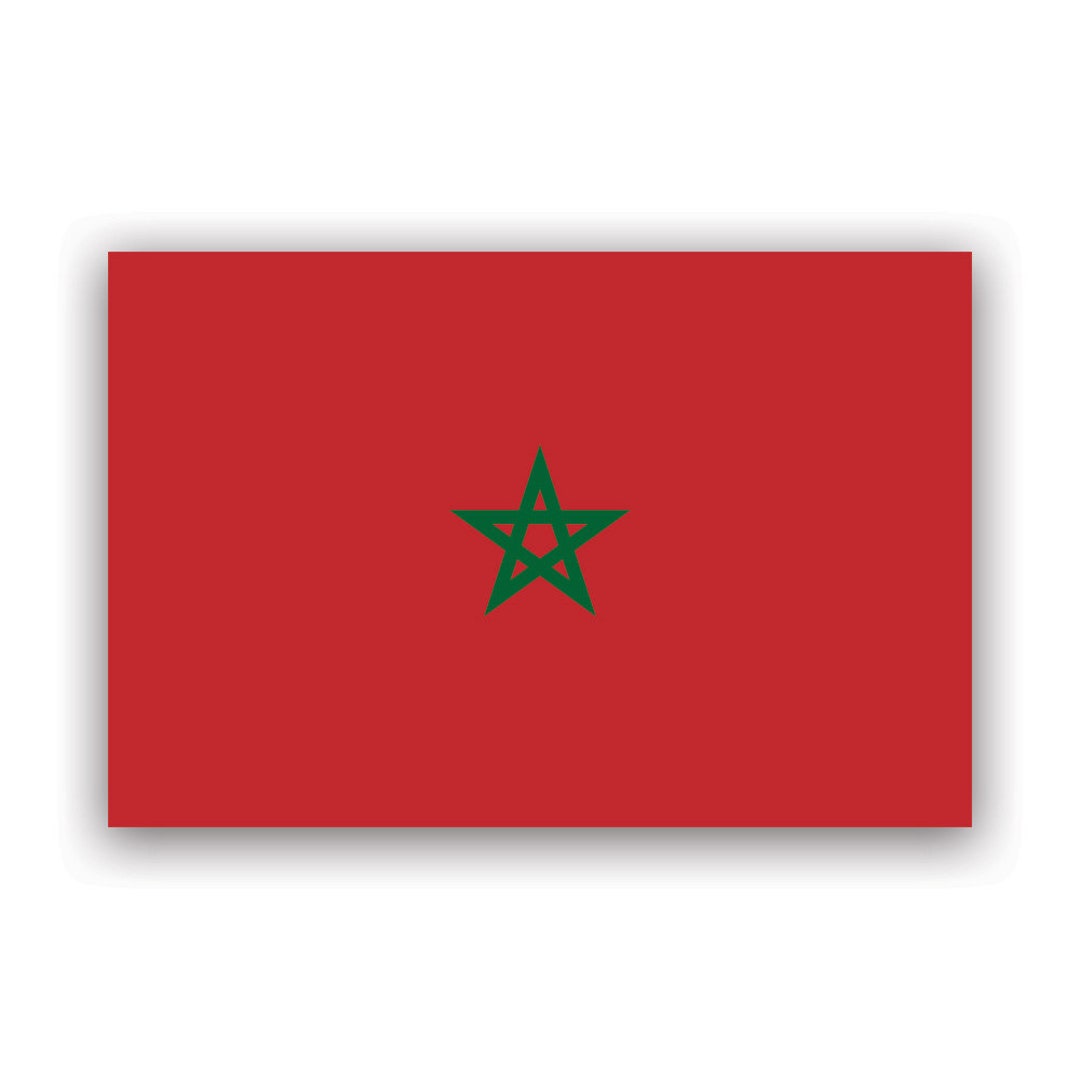Moroccan Flag Sticker - Decal - American Made - UV Protected - Morocco ...