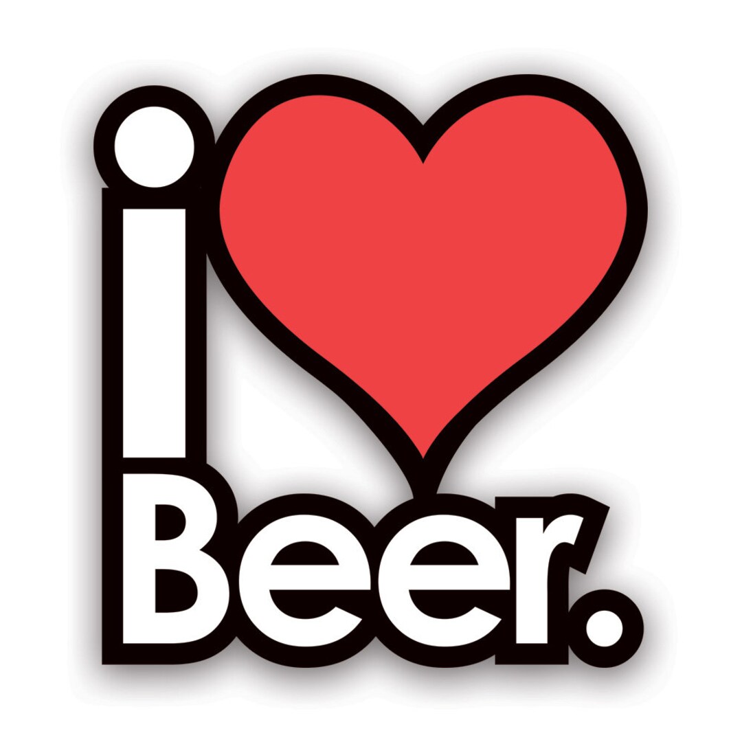 I Love Beer Sticker Decal Self Adhesive Vinyl Weatherproof Made in USA ...