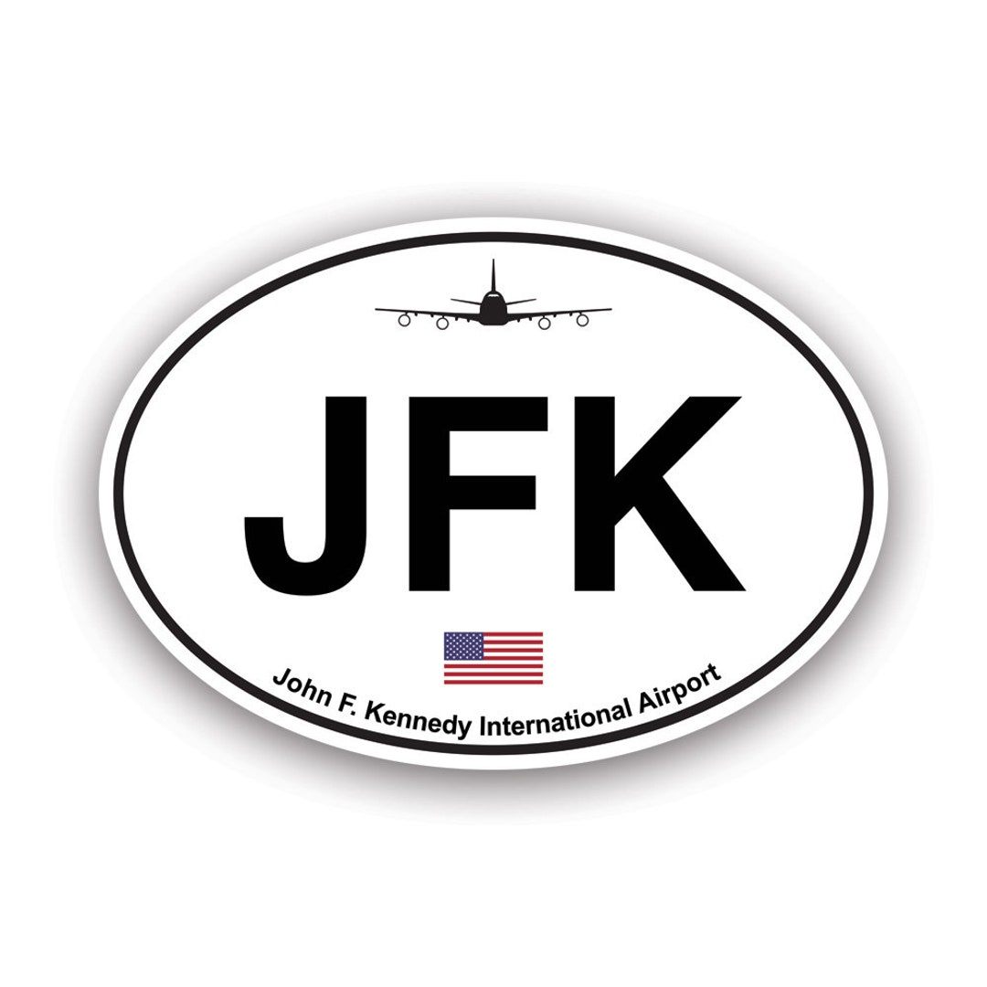 John F Kennedy Airport Euro Oval Sticker - Decal - American Made - UV ...