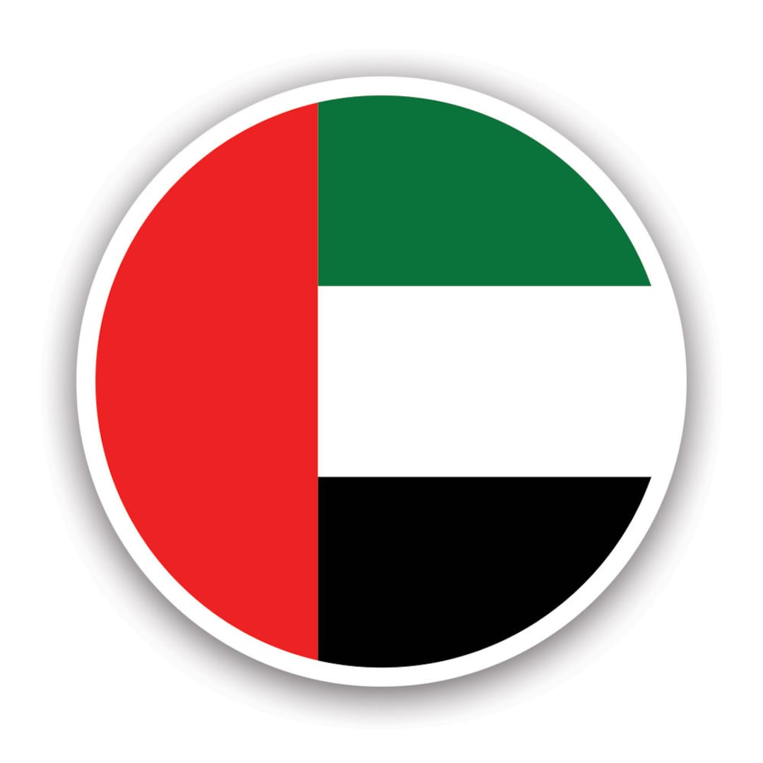 Round Emirati Flag Sticker - Decal - American Made - UV Protected Arab ...