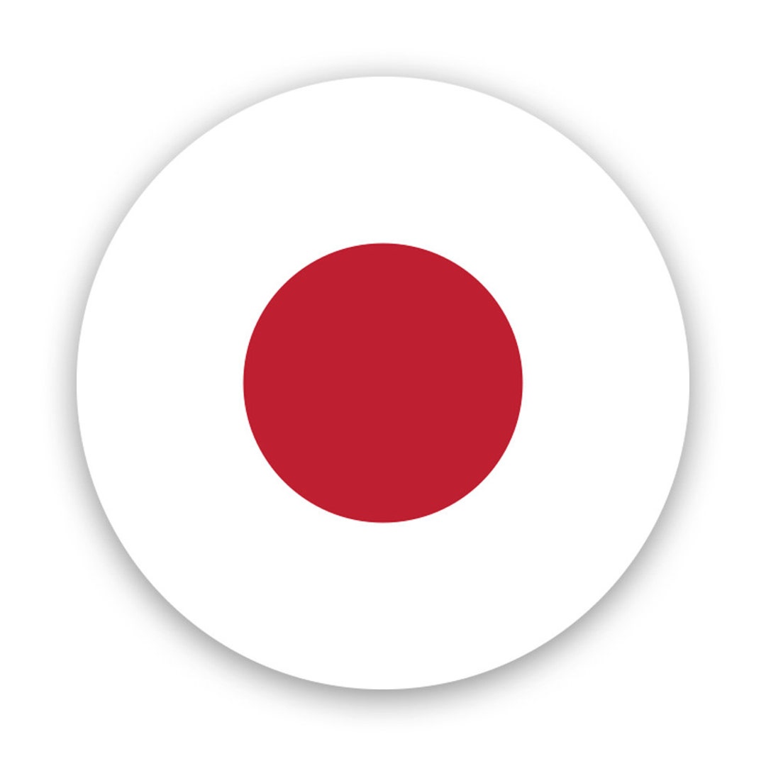 Round Japanese Flag Sticker - Decal - American Made - UV Protected ...